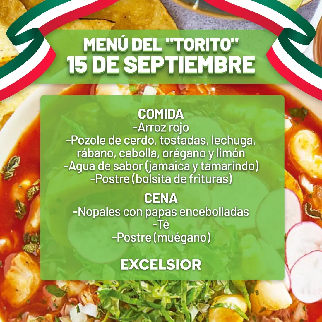 Menú Torito jueves 15 y viernes 16 septiembre 2022; estos son los platillos