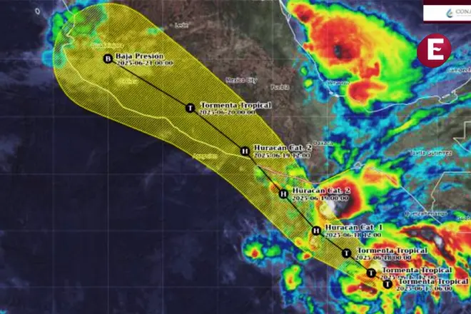 Tormenta Erick amenaza a Oaxaca y Guerrero; ésta es su trayectoria