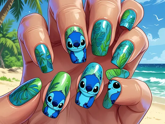Uñas de "Stitch": 3 diseños divinos y sencillos (paso a paso)