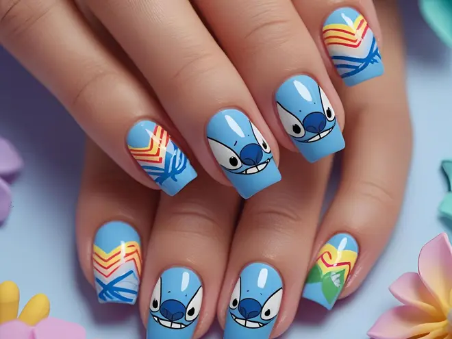 Uñas de "Stitch": 3 diseños divinos y sencillos (paso a paso)