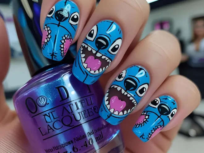 Uñas de "Stitch": 3 diseños divinos y sencillos (paso a paso)