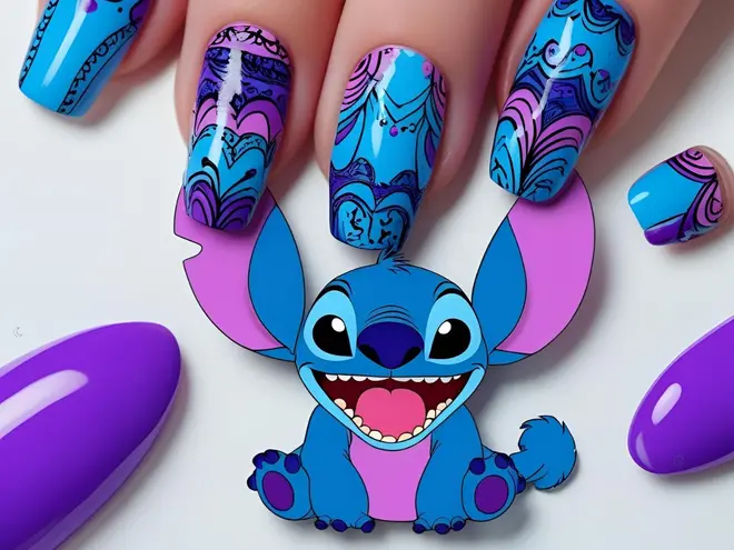 Uñas de "Stitch": 3 diseños divinos y sencillos (paso a paso)