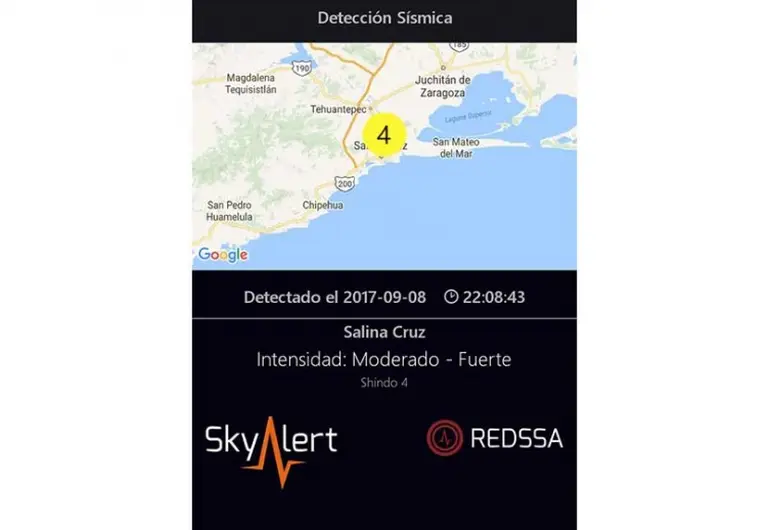 Sky Alert activa alerta sísmica a las 22:08 horas