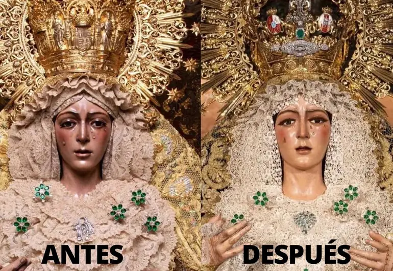 ¿Y esas pestañas? Restauración de virgen de la Esperanza Macarena causa ...