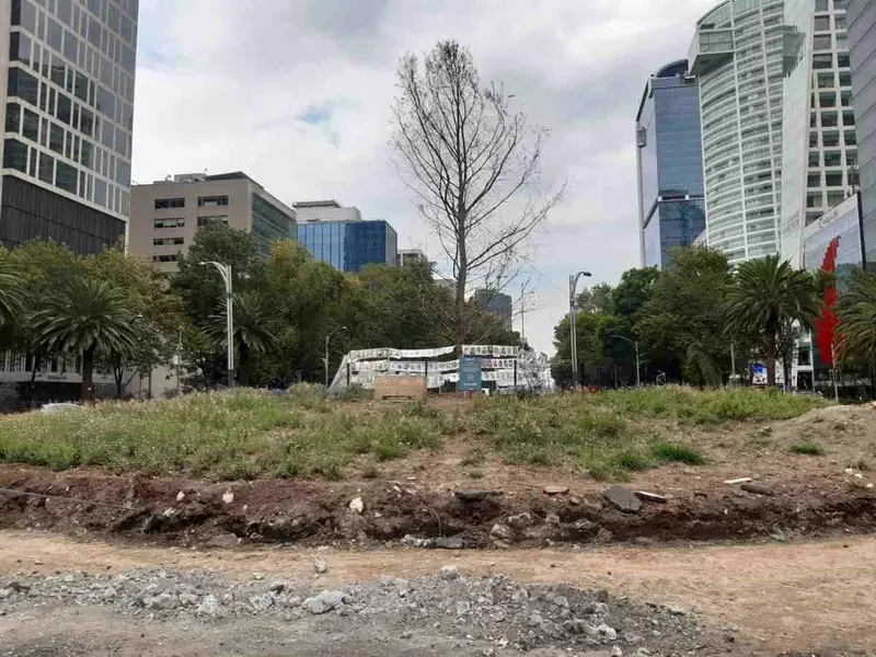 Trabajos en Glorieta del Ahuehuete de Reforma cumplen una semana