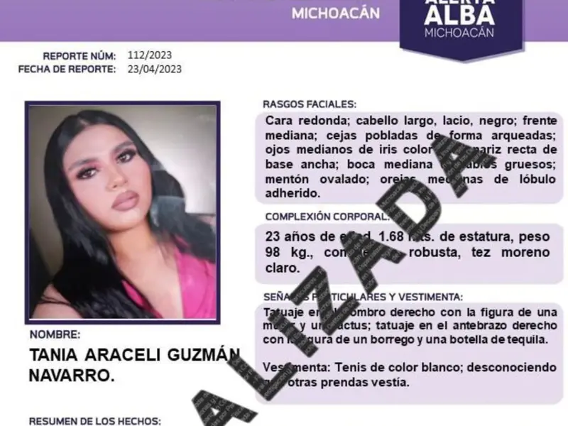 Hallan muerta a la influencer Tania Guzmán en barranca de Michoacán