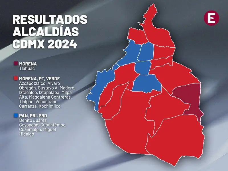 Mapa Político en CDMX: Así quedó la capital tras las elecciones 2024