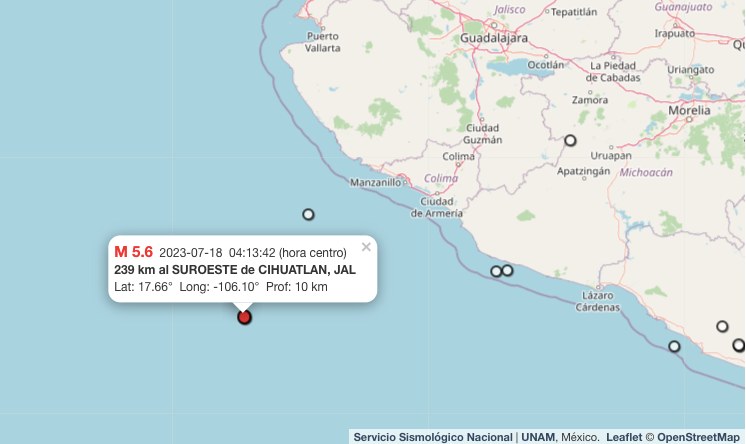 Sismo hoy en México: Actividad sísmica del 18 de julio de 2023