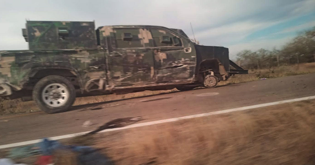 Decomisan camionetas blindadas del narco tras enfrentamiento en Tamaulipas