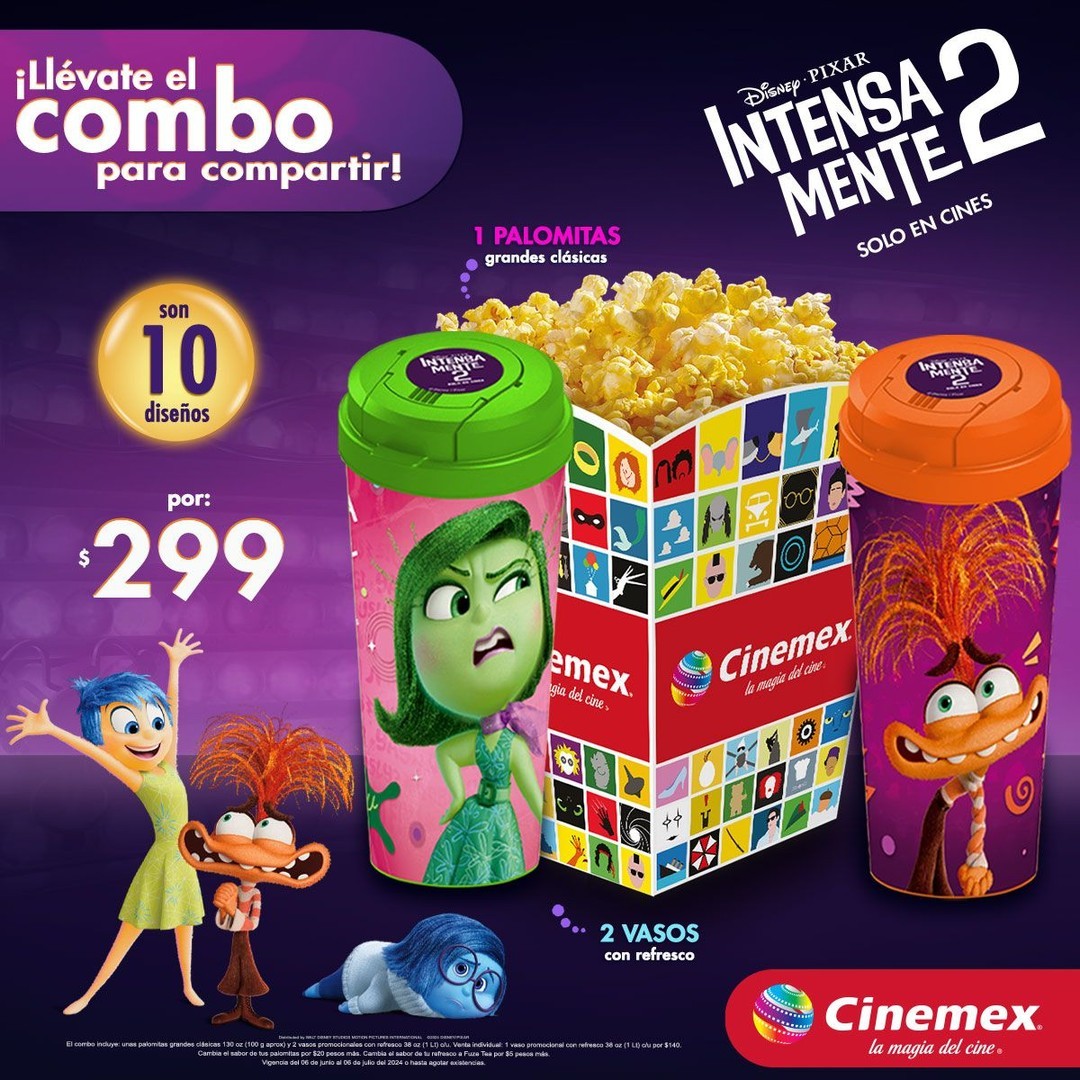 Intensamente 2 cuándo dónde precio de palomera y vasos coleccionables ...