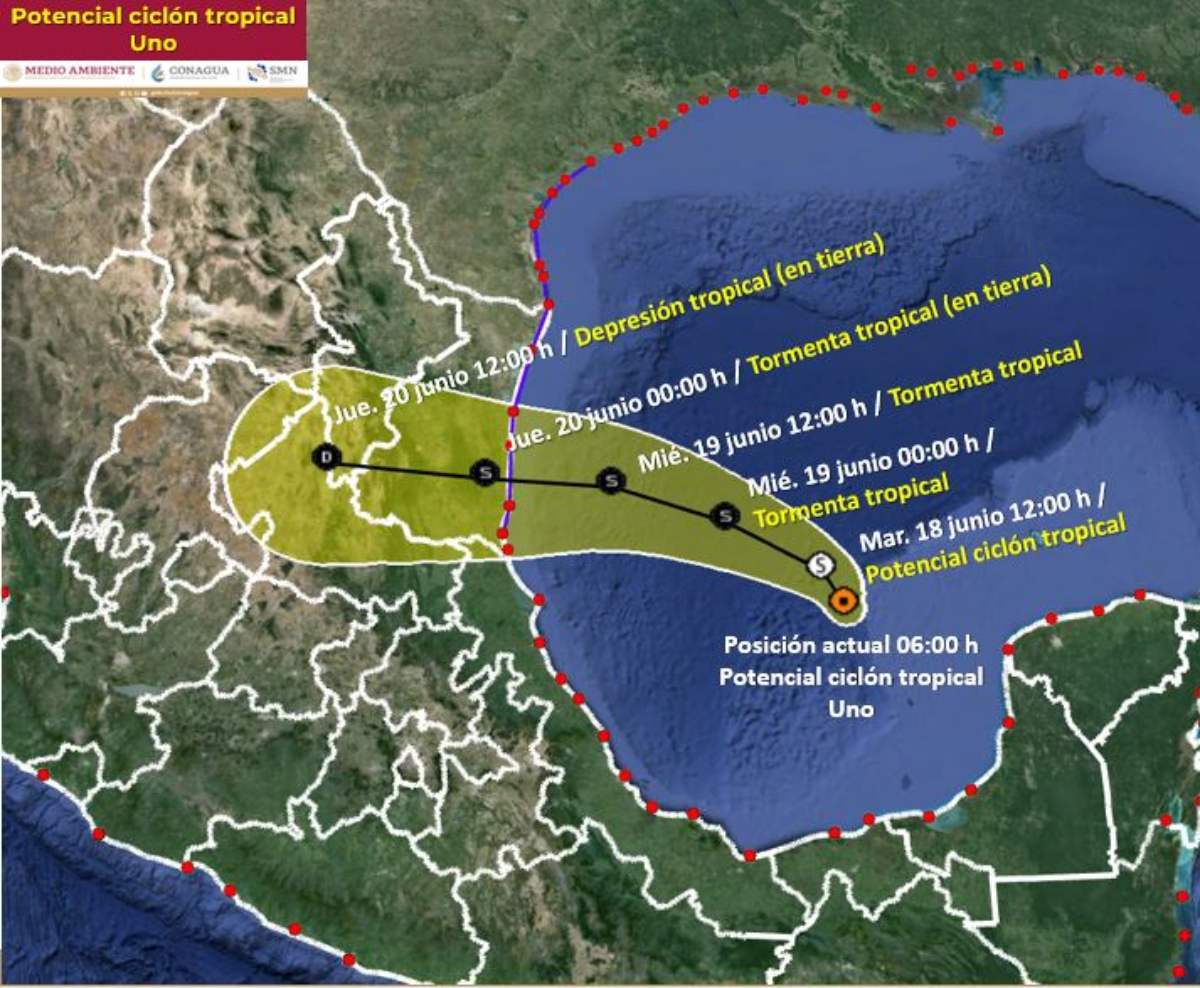 Ciclón tropical Uno: Ésta es su trayectoria hoy 18 de junio de 2024