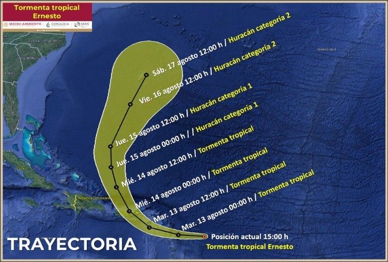 Se forma la tormenta tropical 'Ernesto' en el Atlántico, esta es su ...