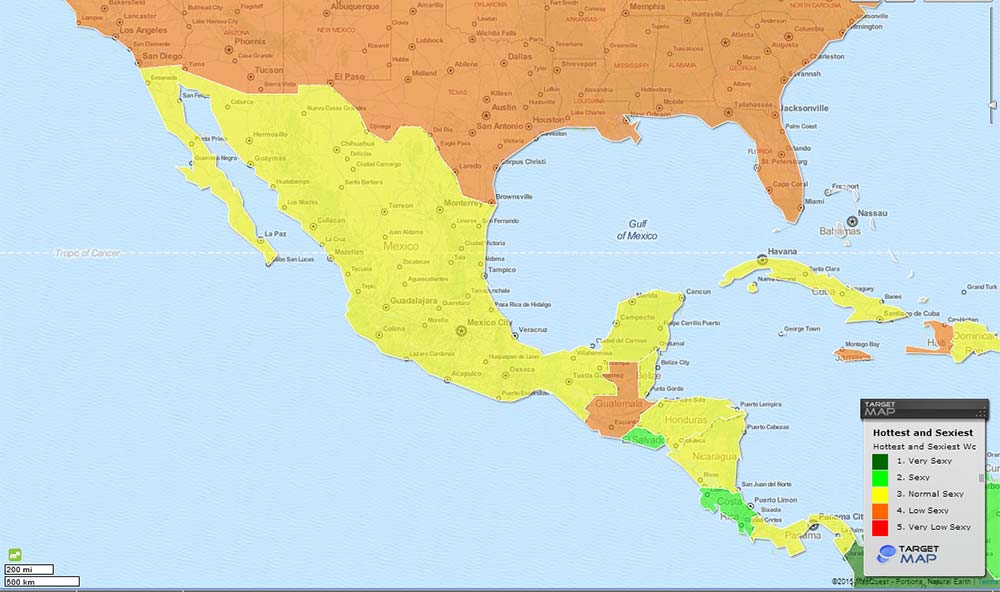 México, país con mujeres medianamente atractivas, asegura mapa | Mapa ...