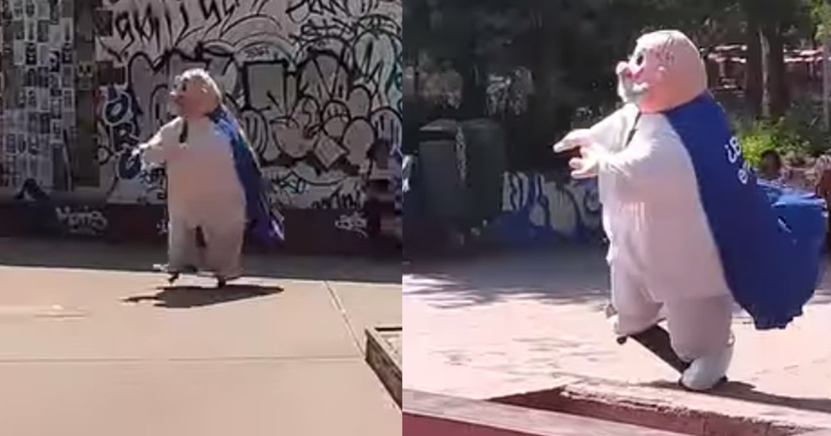 VIDEO: Botarga del Dr. Simi sorprende con espectaculares trucos en patineta