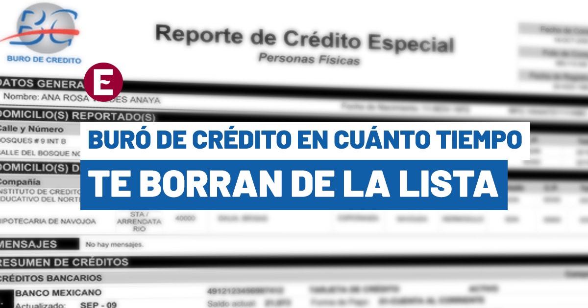 ¿Ya sabías el dato? Buró de crédito en cuánto tiempo te borran de la lista