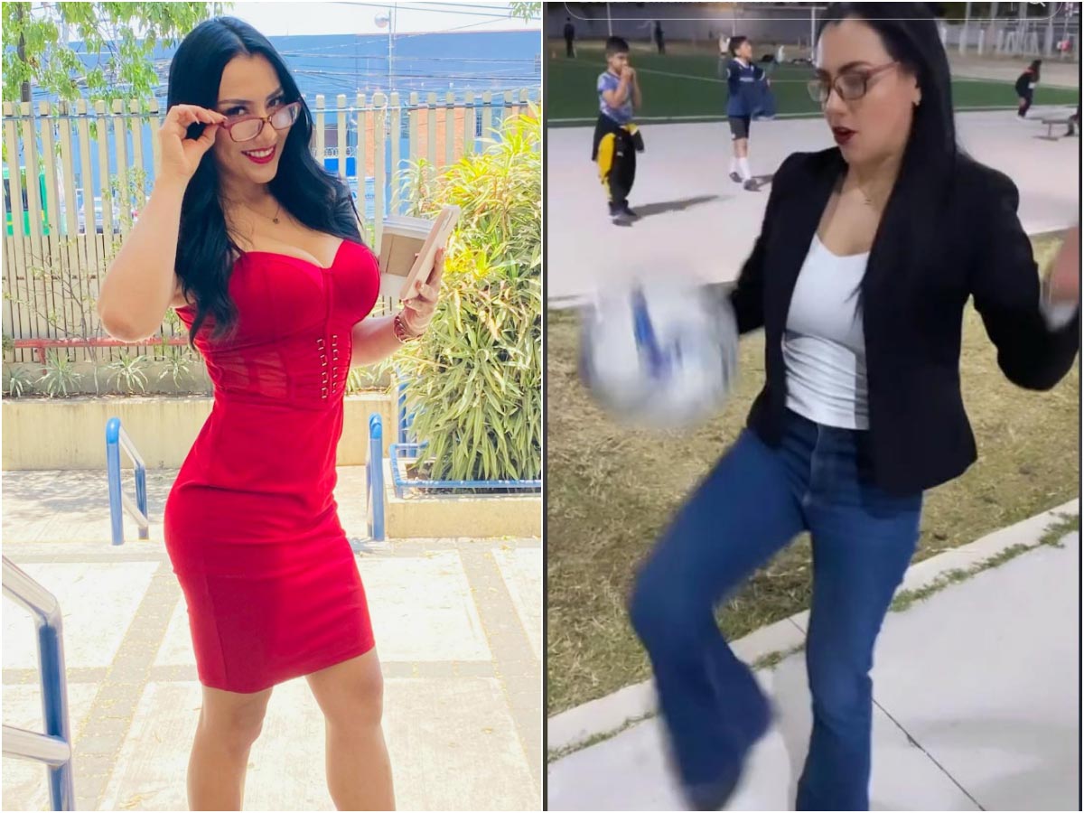 VIDEO: Maestra guapa enseña a su alumno cómo jugar futbol