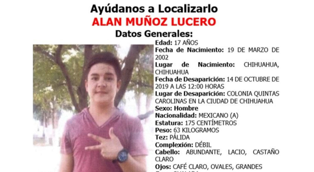 Se busca a Alan Muñoz, desapareció en Chihuahua | Excélsior